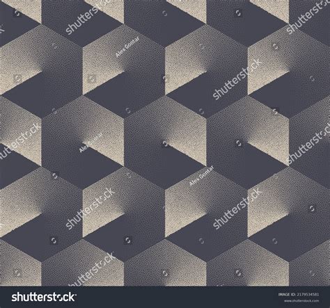 Hexagonal Retro Futuristic Seamless Pattern Vector Stock Vector Royalty Free