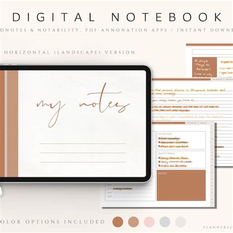 Digital Hyperlinked Notebook Notebook With Tabs For Goodnotes And