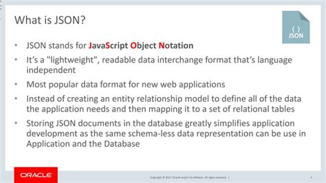 Json And The Oracle Database Pptx