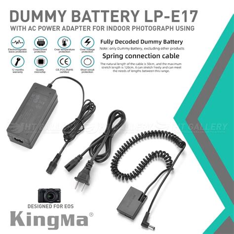 Jual Kingma Dummy Battery Kit Lp E17 Indoor With Ac Power Supply