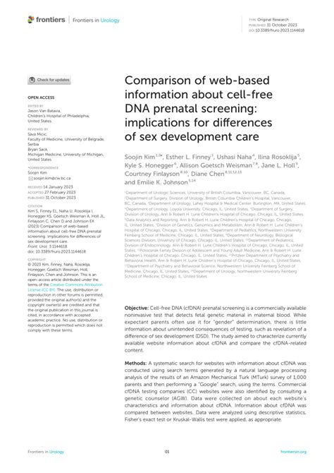 PDF Comparison Of Web Based Information About Cell Free DNA Prenatal Screening Implications