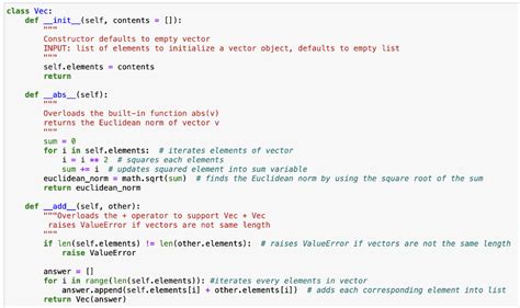 Solved Copy Paste Your Implemented Matrix And Vec Classes To