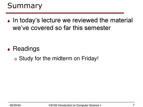 cs150 introduction to computer science 1 ppt download