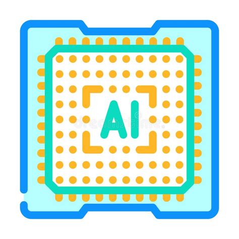Computer Chip Ai Integration Color Icon Vector Illustration Stock Vector Illustration Of