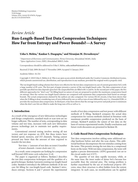 Pdf Run Length Based Test Data Compression Techniques How Far From
