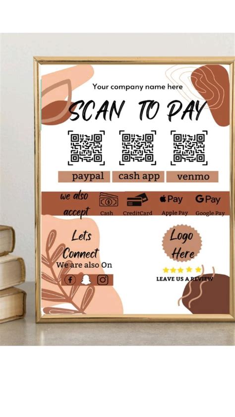 Editable Scan To Pay Template Scan And Pay Sign Printable Qr Code Sign Template Scan To Pay Sign