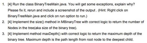 Solved Implement A Size Method And MaxDepth Method With Chegg
