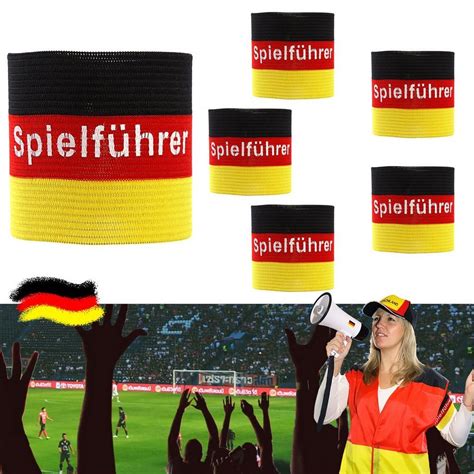 Cepewa Fußball Spielführer 6er Set Kapitänsbinde Schwarzrotgold
