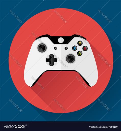 Game Controller Flat Icon With Long Shadow Vector Image Game Controller Flat Icon With Long Shadow Vector Image