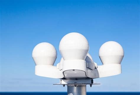 Premium Photo Marine Satellite Installation Of Several Domed Navigation Antennas Against The Sky