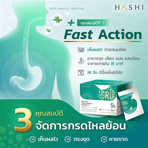 Grd ดูแลกรดไหลย้อน Fast Action ภายใน 15 นาที 1 กล่อง Hashigrd รู้ทันกรดไหลย้อนขั้น3
