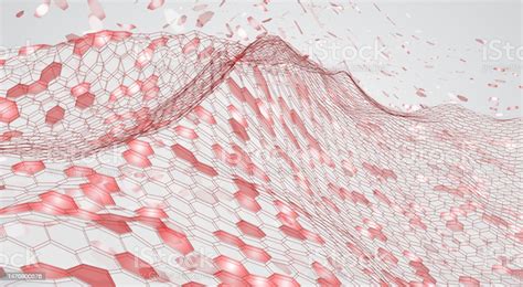 육각형과 추상적 인 벡터 배경 가상 세계의 풍경과 풍경 3d 디자인 3차원 형태에 대한 스톡 벡터 아트 및 기타 이미지 3
