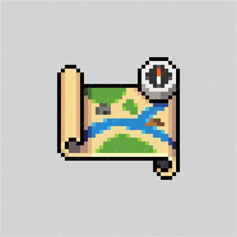 Premium Vector Pixel Art Illustration Map Pixelated Map Treasure Map