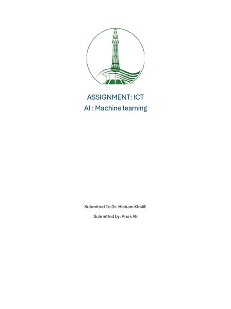 Assignment Ict Ai Machine Learning 1084742 Pdf Deep Learning