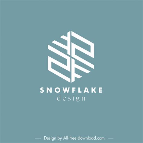 snowflake logo template flat symmetric geometry design vectors images