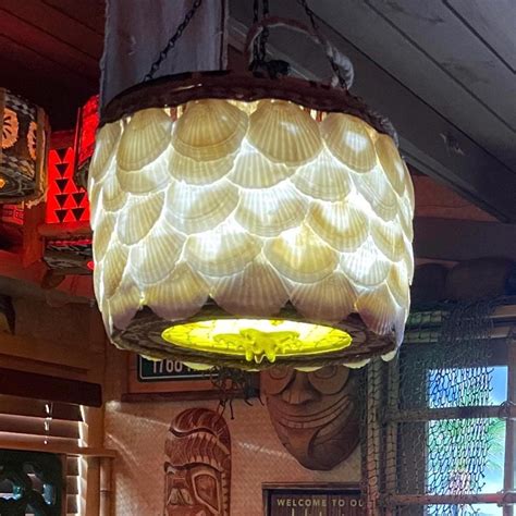 Hanging Scallop Shell Tiki Lamp Oceanic Arts Inspired Aku Tiki Lounge