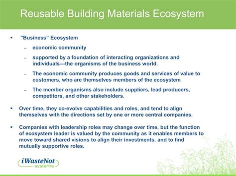 Building An Ecosystem For Reuse Starting With Reuse Wood Ppt