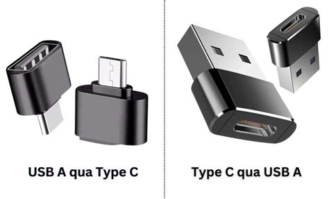 Đầu cáp chuyển USB nhiều loại Type C sang USB A USB A sang Type C MicroUSB sang Type C Type C
