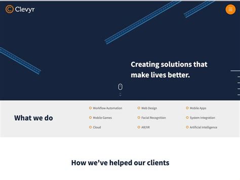 2018 clevyr website mobile web design facial recognition system web design