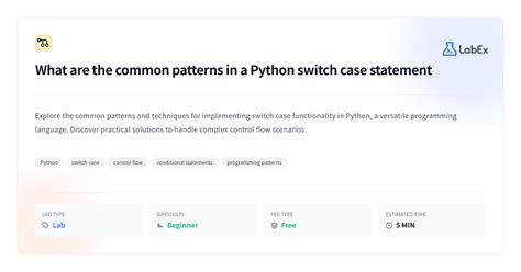 What Are The Common Patterns In A Python Switch Case Statement Labex