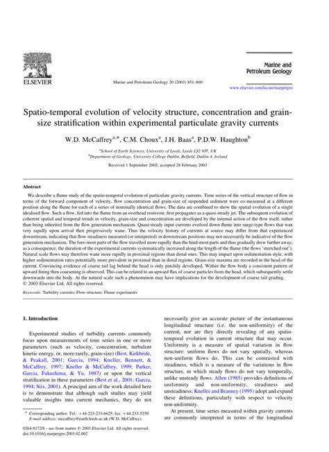 Pdf Spatio Temporal Evolution Of Velocity Structure Concentration And Grain Size