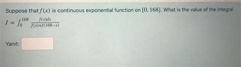 solved suppose that f x is continuous exponential function