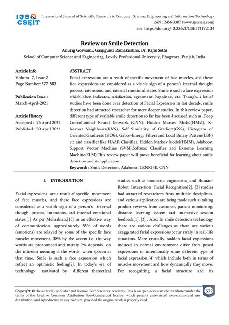 Pdf Review On Smile Detection