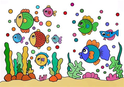 海底世界简笔画涂色18张 几塔之家