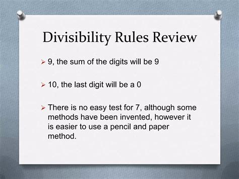 Divisibility Rules PPTX