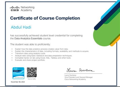 Cybersecurity Dataanalytics Cisconetworkingacademy Abdul Hadi