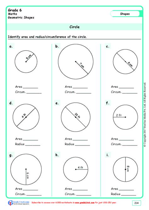 Area Of A Circle Worksheets Printable Calendars At A Glance