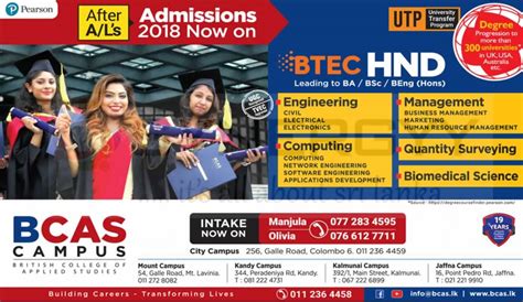 Bcas Campus Hnd And Degree Programmes Education Synergyy