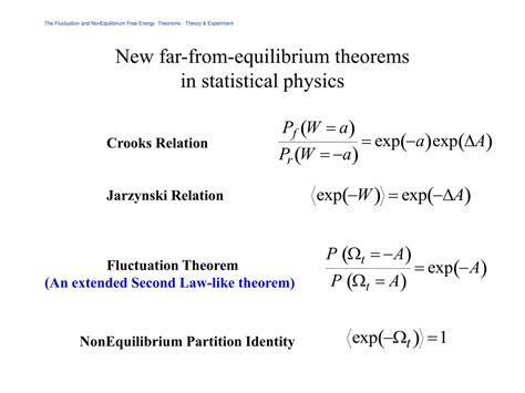 Ppt The Fluctuation And Nonequilibrium Free Energy Theorems Theory And Experiment Powerpoint