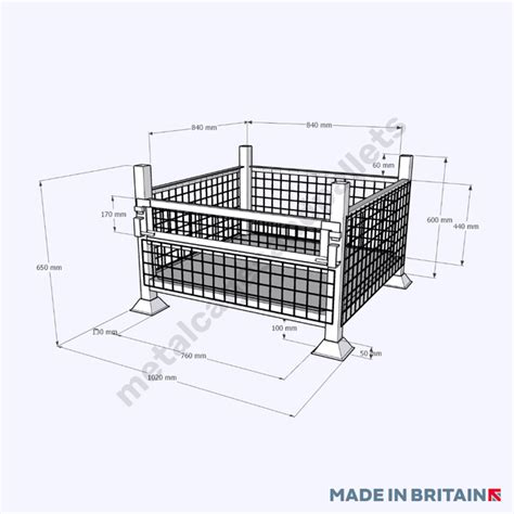 Mesh Stillage Cage With Half Drop Front £205 Customise And Buy Stillages