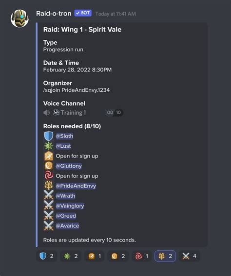 [mockup] Discord Bot For Raid Forming R Guildwars2