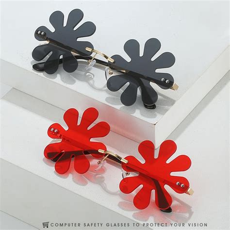 Badu Bg Забавни слънчеви очила с неправилна форма на гъба за жени мъже мода парти за рожден