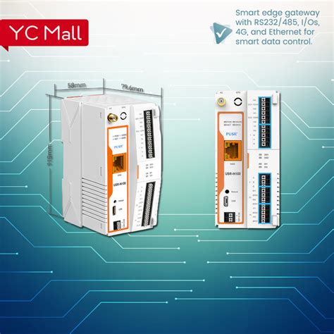 Pusr Usr M100 Remote Io Edge Gateway 4g Lte Rs232 Rs485 Di Do Ai Mqtt Modbus Tcp Udp Din Rail