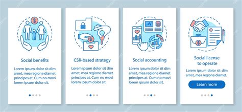 Premium Vector Csr Onboarding Mobile App Page Screen Vector Template Corporate Social