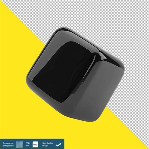 Premium Psd 3d Black Floating Cube With Rounded Edges Png