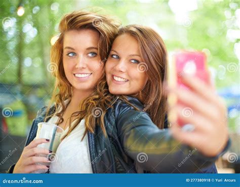 Having Fun With My Best Friend Two Friends Having Fun At A Festival Stock Photo Image Of