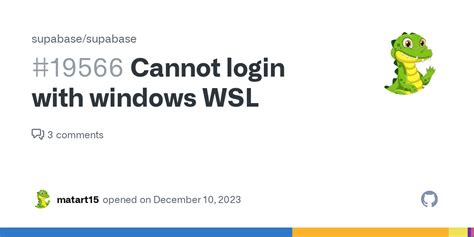 Cannot Login With Windows Wsl · Issue 19566 · Supabasesupabase · Github