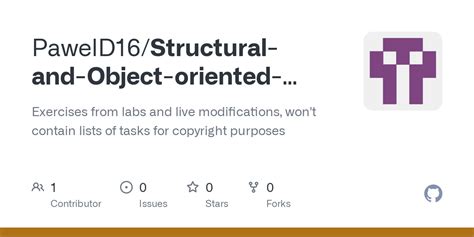 Github Paweld16structural And Object Oriented Programming Exercises From Labs And Live