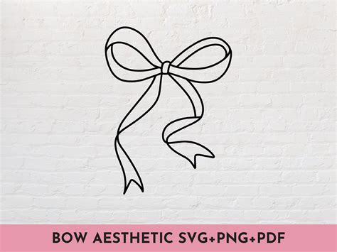 Coquette Bow Aesthetic Svg Png Bundle Lineart Minimalist Girly