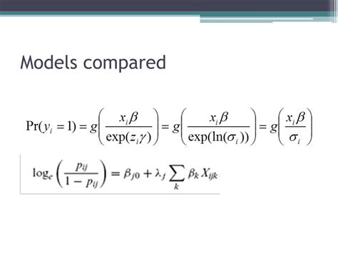 Ppt Comparing Logit And Probit Coefficients Between Models And Across Groups Powerpoint