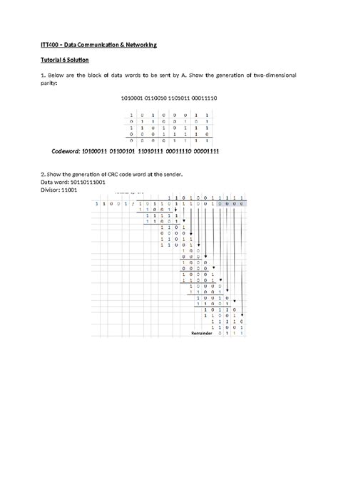 itt400 tutorial 6 solution itt400 data communication and networking