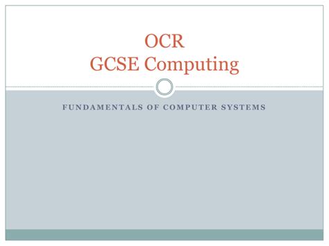Ocr Gcse Computing Deyes High School
