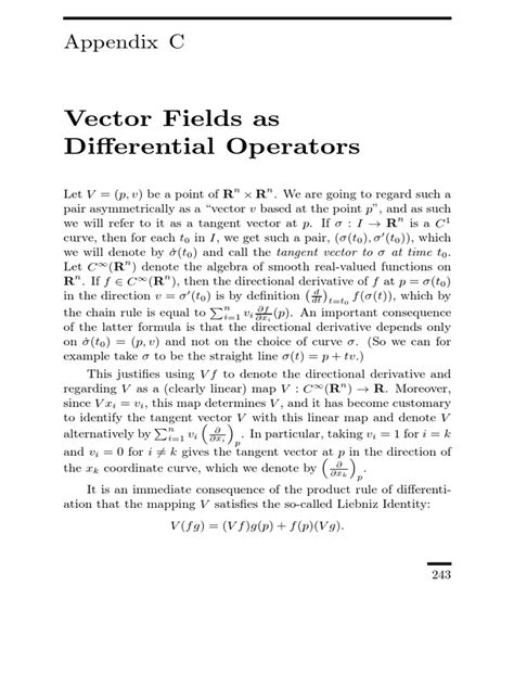 Vector Fields As Differential Operators Pdf Derivative Vector Space