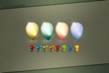 Web UI Place Markers Map Pins Set PSD Free Vector FreeImages