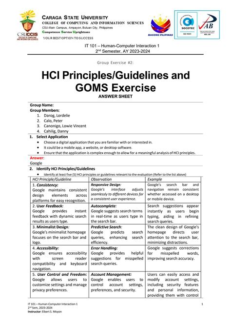 Solution Hci Principles Guidelines And Goms Exercise Studypool Solution Hci Principles Guidelines And Goms Exercise Studypool