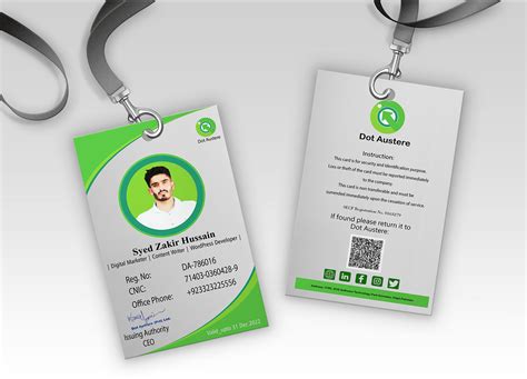 Dot Austere Company Employee Id Card Design On Behance